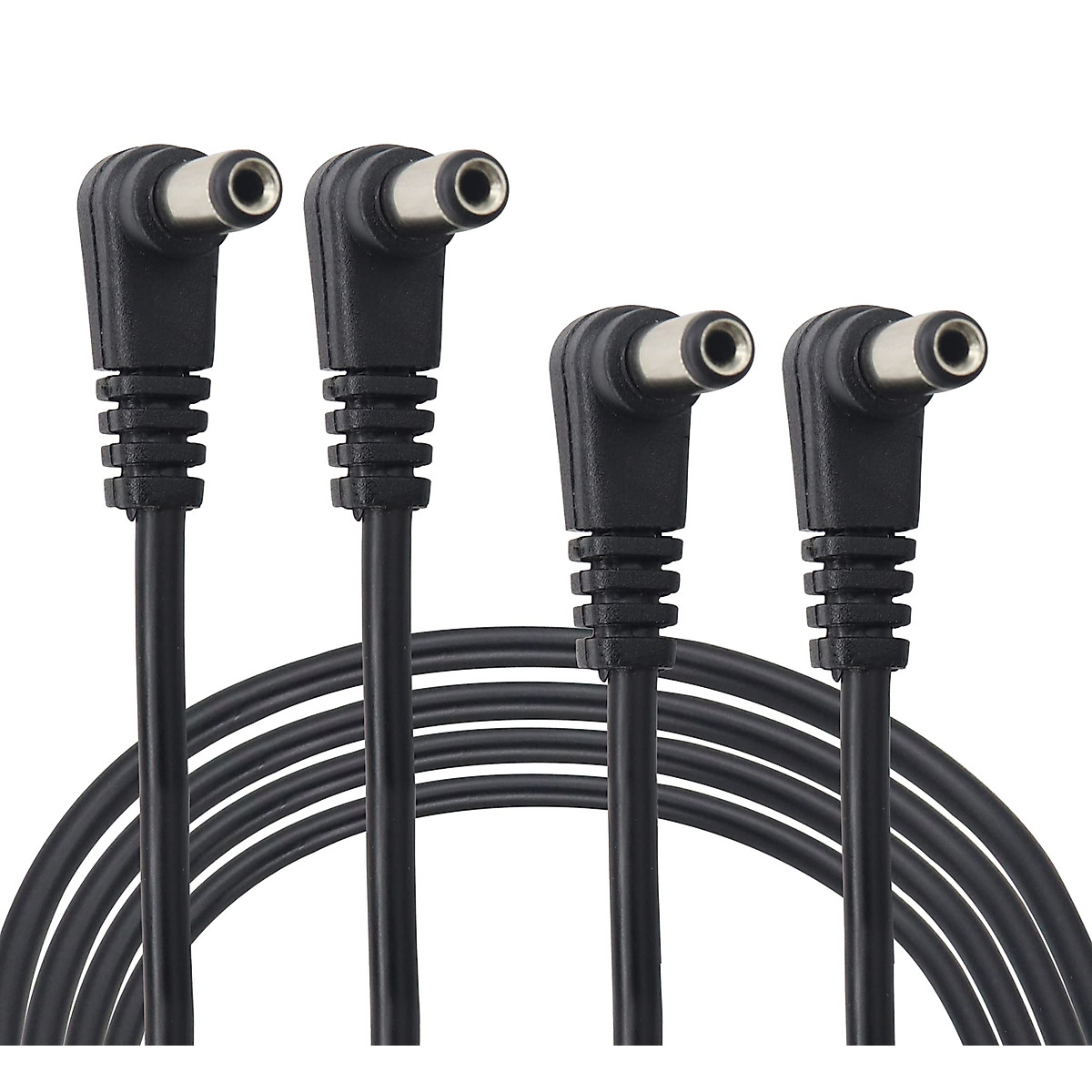 HCFeng Double Elbow DC 5.5mm x 2.1mm Cable DC 5.5mm x 2.1mm 90 Degree Right Angle Male to Male Power Adapter Cable for CCTV Surveillance Security Camera LED Strip DVR (22 AWG)[2 Pack/ 5ft]