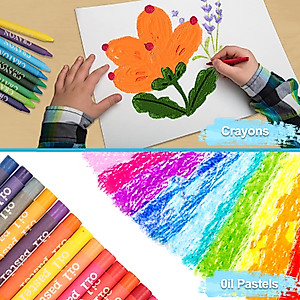 Florarich Art Supplies Set for Kids, 274 PCS Drawing Art Kits for Kids 6-9-12 Girls Boys, Double Sided Trifold Easel, with Oil Pastels, Crayons, Colored Pencils, Sketch Pad