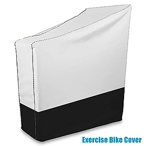 EPCOVER Exercise Bike Cover Indoor,Protective Cover for Upright Indoor Cycling Bike with Zipper Waterproof and Dustproof(Silver-Black,Large)