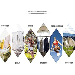 HOUERT Clothesline Rope, 3/16Inch X 100FT, Retracting Outdoors All-Purpose Rope for Laundry Line Dryer (1 Solid Rope, White)