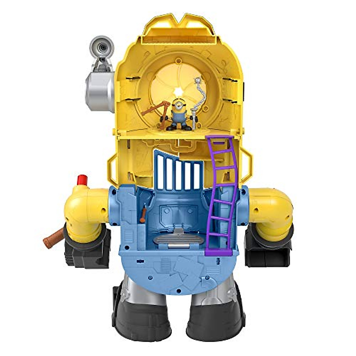 Fisher-Price Minions toys The Rise of Gru MinionBot Robot Playset with Punching Action and Stuart Figure for Preschool Kids Ages 3 and Up