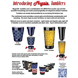 Mugzie 16 Ounce Travel Mug - Drink Cup with Removable Insulated Wetsuit Cover - Breast Cancer Awareness