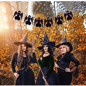 VAVAYAO Halloween Bachelorette Party Vampire Banners,Halloween Themed, Witch Banner Decorations, Enchanting Brides Halloween Bachelorette Party Vampire Banners, Vampires with Wings and Fangs.