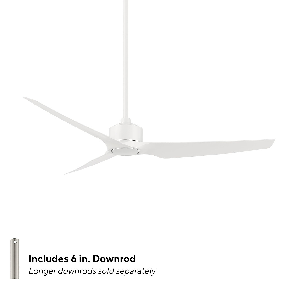 WAC Smart Fans Stella Indoor and Outdoor 3-Blade Smart Home Ceiling Fan 60in Matte White with Remote Control works with Alexa and iOS or Android App (NO LED LIGHT KIT)