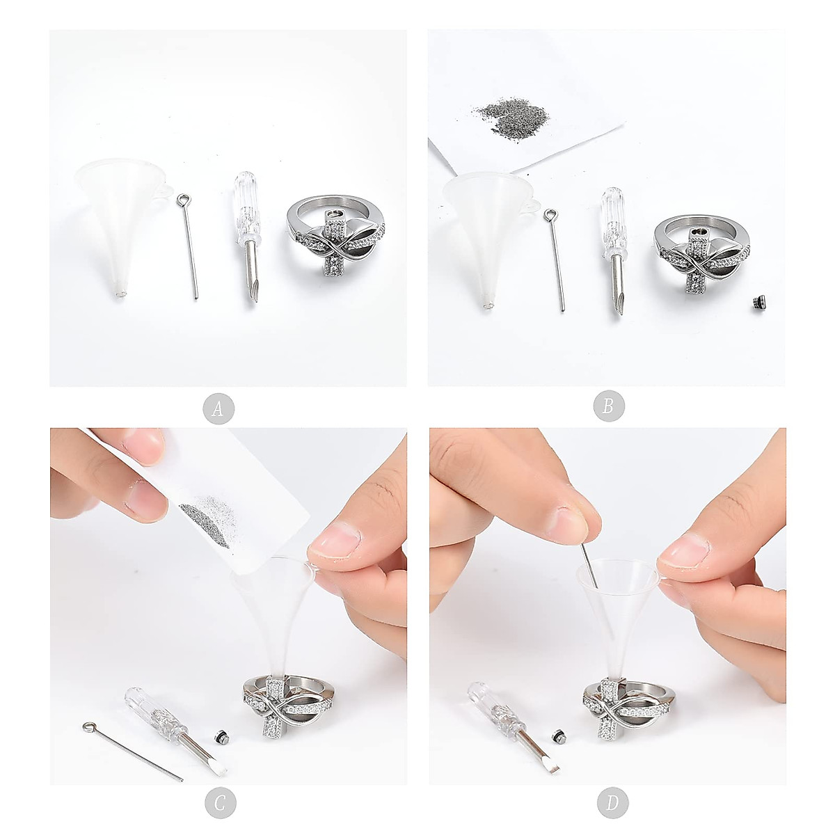 memorial jewelry Diamond Cross Ring Hold Loved Ones Ashes Cremation Urn Ring for Women Man Finger Ring