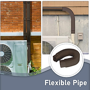 Flamorrow 3" 16Ft Brown AC Line Set Cover Kit, Decorative PVC Tubing Cover Kit for Ductless Mini Split Air Conditioner, Central AC and Heat Pump System