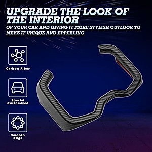 Xotic Tech Inner Water Cup Holder Panel Frame Cover Trim, Carbon Fiber Pattern, Compatible with Toyota RAV4 2019-2022