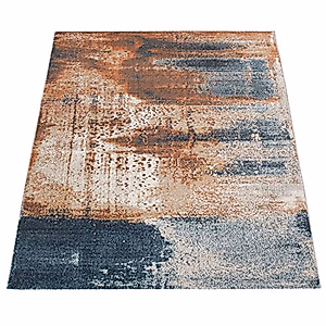 Paco Home Abstract Area Rug for Living-Room Modern Design in Cream Brown Blue, Size: 2'8" x 4'11"