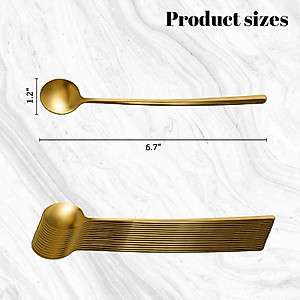 HANSGO 14PCS Coffee Spoons Set, 6.7 Inches Gold Tea Spoons, Stirring Spoons, Gold Spoons Long Handle, Long Spoons for Stirring, Cocktail Coffee Bar Accessories