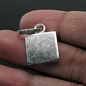 Karizma Jewels Pure solid Silver Square Pendant for Astrology and red book remedies healing chokor