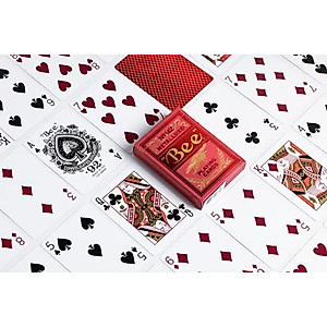 bee MetalLuxe™ Playing Cards - Red Foil Diamond Back, Standard Index