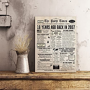 Humorous 16th Birthday Gifts for Girls Boys, Jumbo 16th Birthday Card for Daughter Son, Big 16 Year Old Birthday Cards for Her or Him, Happy 16 Birthday Gifts Decorations Women, Back in 2007…