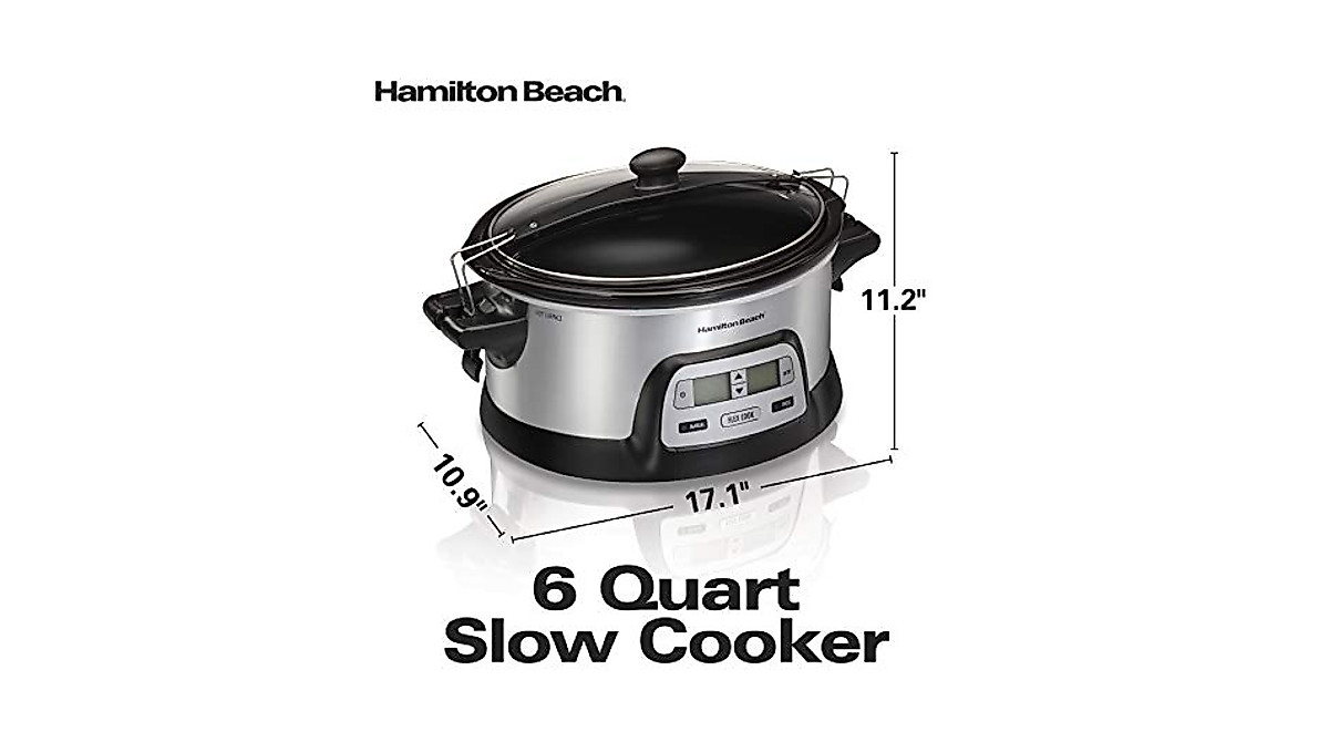 Hamilton Beach 33861 Portable Slow Cooker - Flexible 6 Qt Cooking