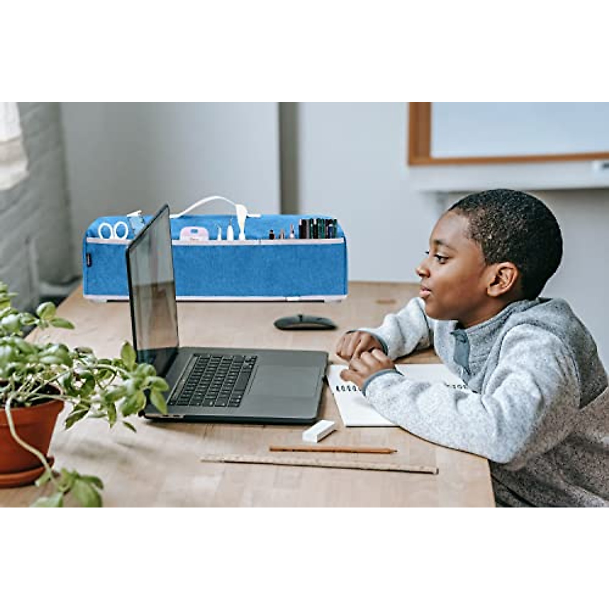 Ginsco Waterproof Dust Cover for Cricut Maker 3, Cricut Maker, Cricut Explore 3 Machine, Cricut Explore Air 2, Cricut Maker Cover with 3 Front Pockets for Cricut Accessories and Supplies Tools Pens Blue