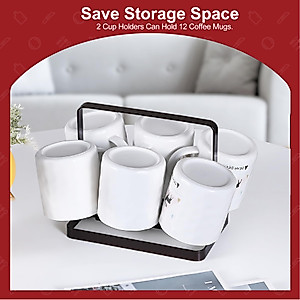 Dinkich 2 Pack Cup Drying Rack, Multi-Purpose Cup Rack for Countertop Storage, Home Storage Mug Hooks Drying Rack, Drinking Glasses Water Bottle Glass Cup Organizer Stand for Cabinet Kitchen