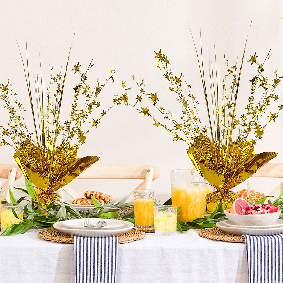 ALISSAR Glitter Gold Star Centerpieces-Table Decorations for Home Decor Birthday Wedding Anniversary Decor (Gold) (4, Gold)