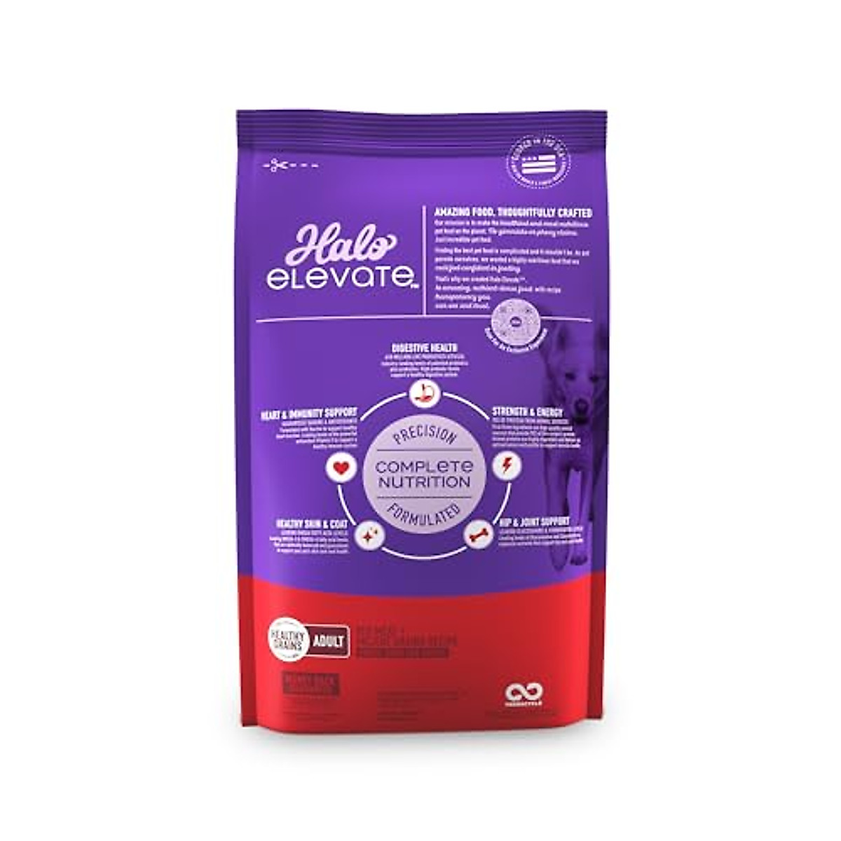 HALO Elevate Dry Dog Food, Healthy Grains Red Meat Recipe, 3.5lb