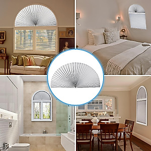 Arch Window Light Fully Blocking Pleated Shade Blinds for semi-Circle Arch Window Easy to Cut and Install, 72” x 36”, White,Pack of 2