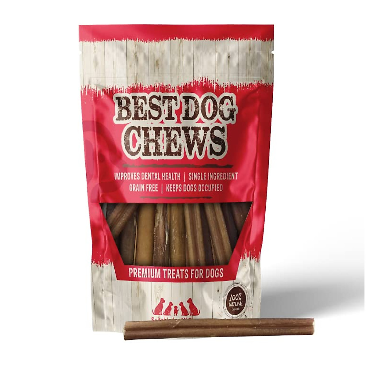 Best Dog Chews Thin Bully Sticks for Dogs 100% Natural Delicious and Protein Rich Keep Your Dog Busy with Chews and Treats Fully Digestible-Great for Dental Health-for All Breed Sizes-6 inch(6 Count)