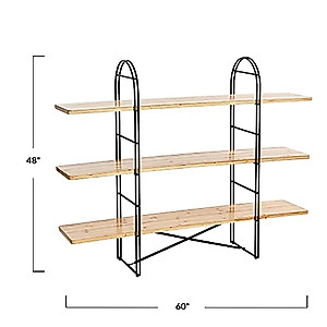 Main + Mesa Eitri Wood and Metal Adjustable Shelving Unit, Nordic Fir