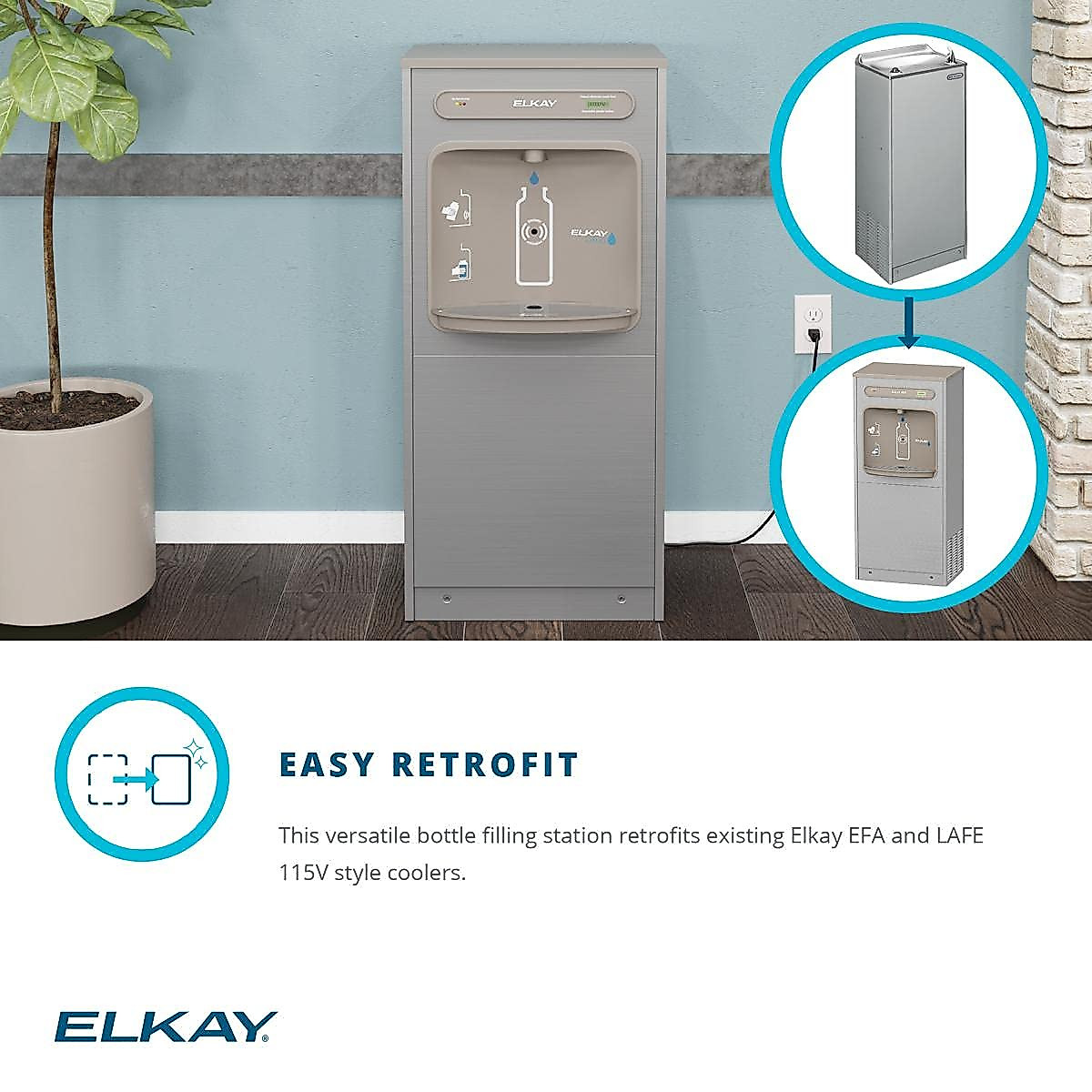 Elkay DSSBF8S ezH2O Floor Standing Bottle Filling Station, Stainless Steel