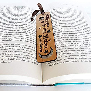 Bella Busta- I Love You to The Moon Bookmark-Christmas Gift-Laser Cut and Engraved Natural Alder Wood-Christmas Gift-Valentines Day Gift