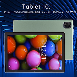 Kids Tablet, 1960x1080IPS 8MP 20MP Dual Camera 100‑240V Green Android11 2.4 5GWiFi Dual Band 10.1 Inch (US Plug)