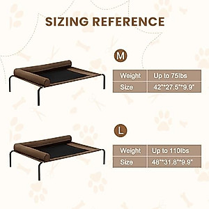ROMROL 2 in1 Elevated Cooling Dog Bed for Large Dogs Raised Dog Cot Beds with Chew Proof Breathable Mesh and Metal Frame Portable Pet beds with No-Slip Rubber Feet for Indoor & Outdoor Easy to Clen