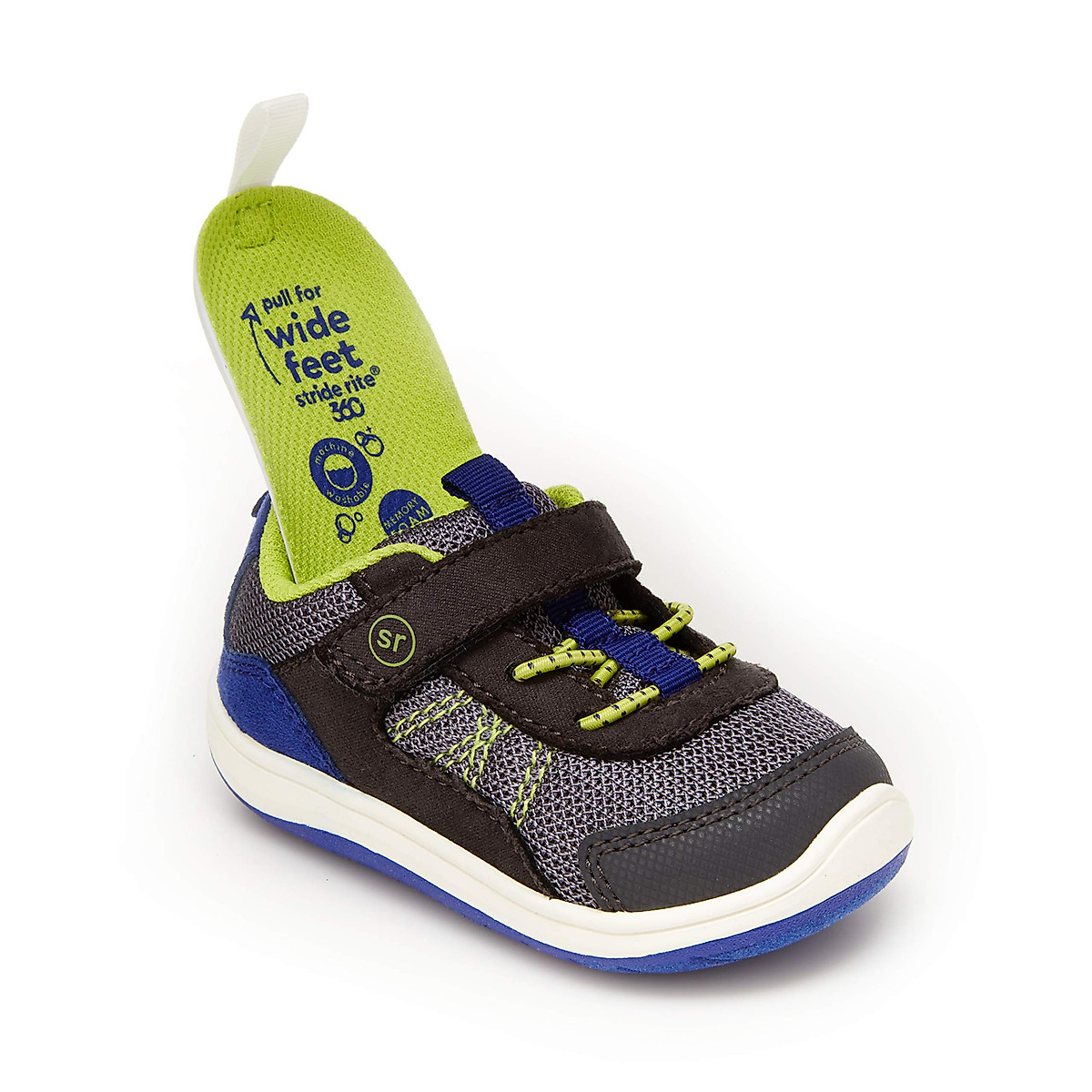 Stride Rite 360 Boy's Carson Sneaker, Grey Blue, M, 3.5 Little Kid