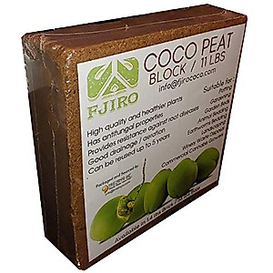 Fjiro Coco | Premium 100% Organic Coconut Coir with Low EC & pH Potting Substrate Soil for Plants | Block 11lbs