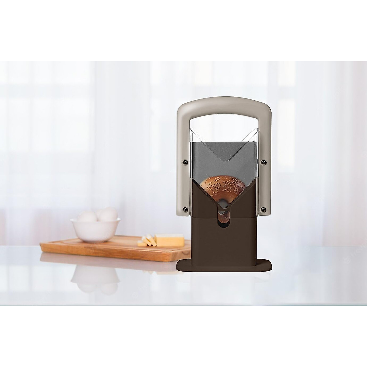 Bagel Slicer, Bagel Cutter Stainless Steel (Silver)