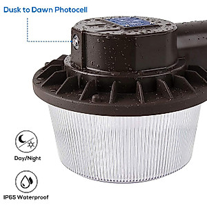 SAATLY LED Barn Light 50W, Dusk to Dawn Area Lights with Photocell, Outdoor Security Flood Lighting, ETL & DLC Listed, IP65 Waterproof, 110-277V, 6000LM 5000K Daylight for Garage, Yard