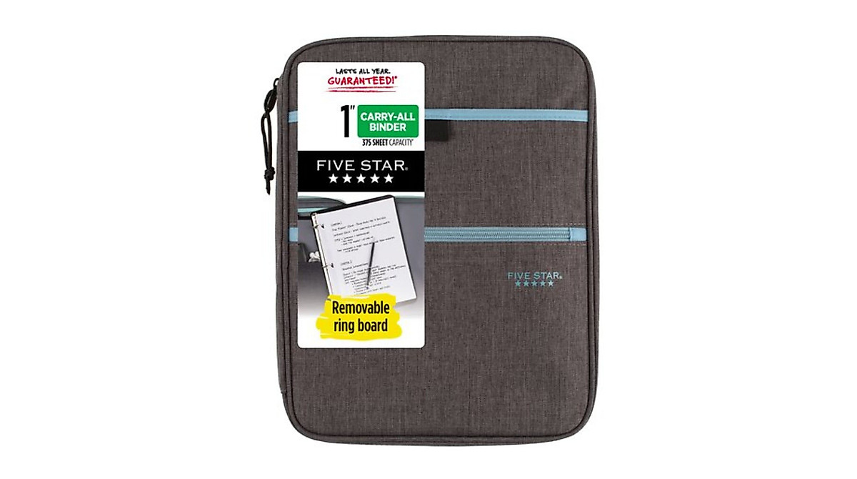 Five Star Zipper Binder: 1 in. / 375 Sheet Capacity