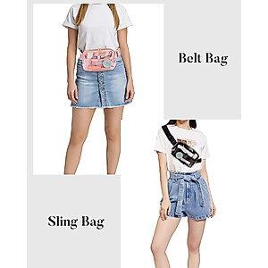 ZUEMET Clear Fanny Pack Stadium Approved, Clear Belt Bag Waterproof Waist Bag for Concerts Sports Event Workout Grey…