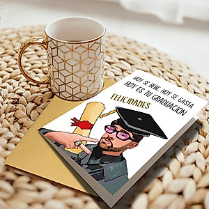 Chenive Bad Bunny Graduation Card for Him Her, Funny Graduation Greeting Card, Bad Bunny Grad Card In Spanish, Felicidades Hoy Es Tu Graduation