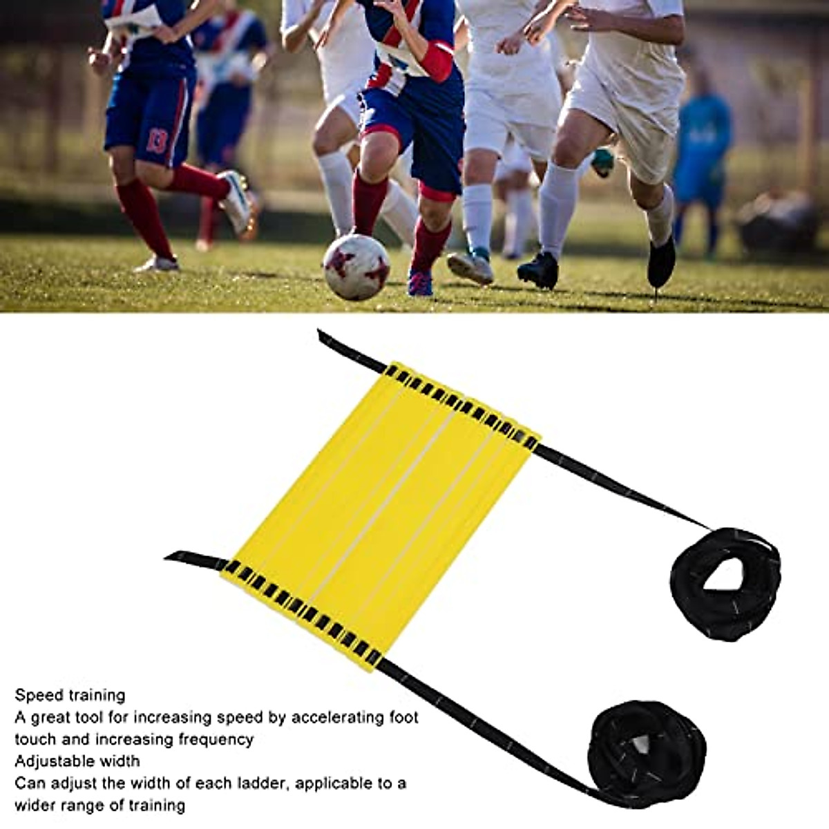 plplaaoo Agile Ladder Football Step Training Rope Ladder Agile Training Speed Ladder with Scale 6m 12 Rungs Workout Ladder for Ground Ladder Drills Speed Training Kit Set for Soccer Boxing Footwork