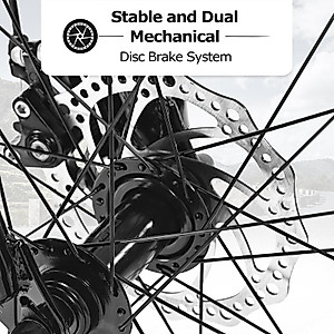 26x4 Inch Fat Tire Bike 21 Speeds, Dual Disc Brake Front Suspension, Mountain Trail Bike, Urban Commuter City Bicycle Adult/Youth