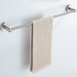 HXcomet 40cm Towel Rail Wall Mounted Towel Holder Screw mounting Small Towel Rail for Bathroom and Kitchen SUS 304 Stainless Steel Brushed Finish,Silver (40cm Towel Rail_B_Style)