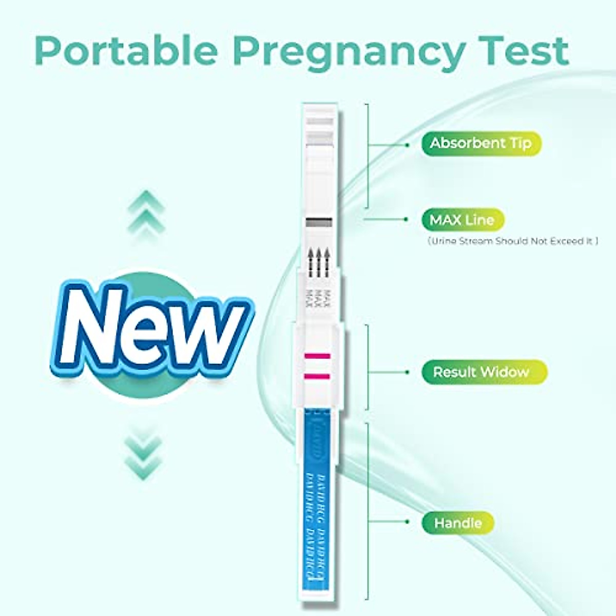 DAVID Pregnancy Tests Kit HCG Pregnancy Tests Strips Early Detection,Accurate and Reliable Results 6 Days Earlier Than The Missed Period - 6 Lightweight Midstream Sticks and 10 Strips (16 Pack)