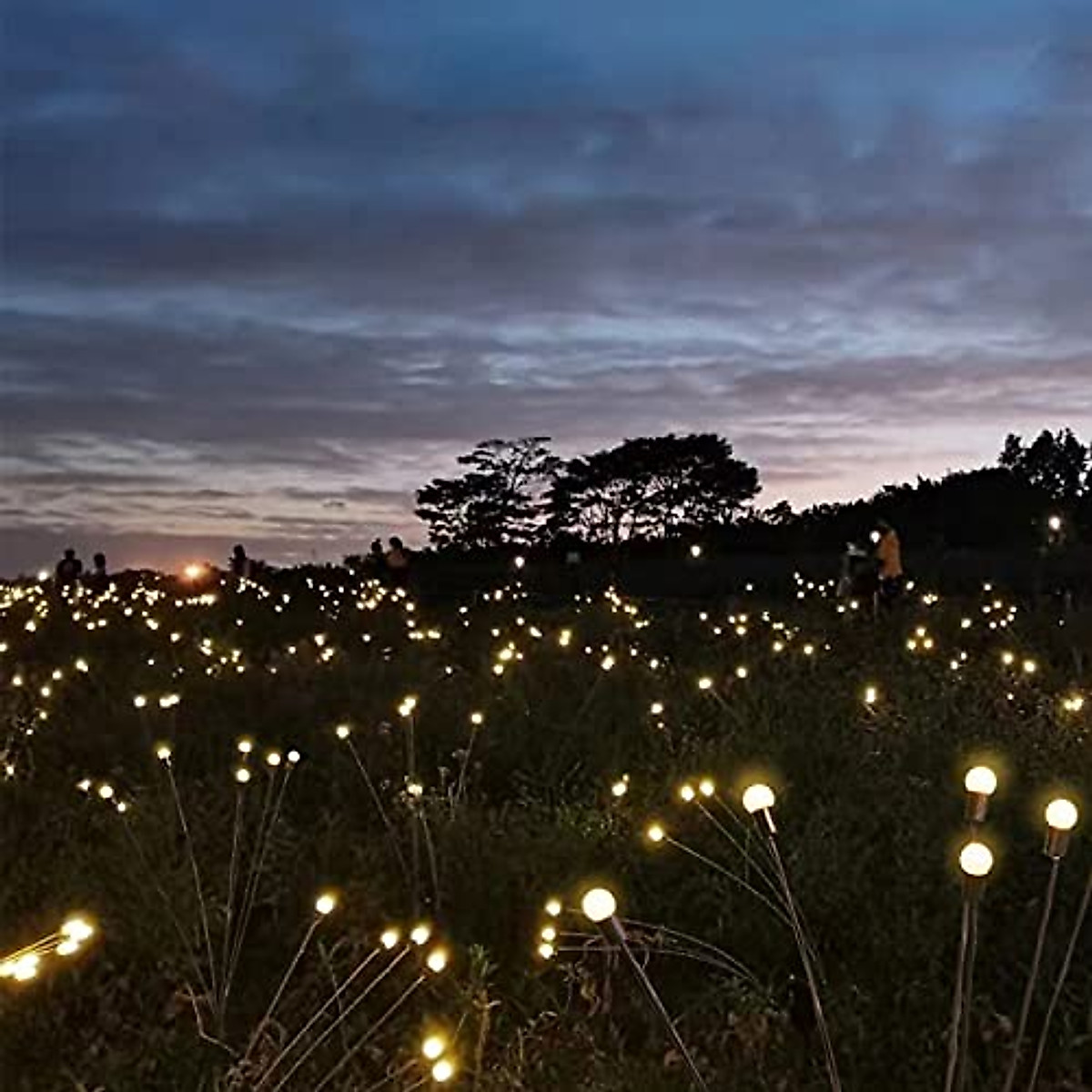 Spogie 40LED Solar Lights Outdoor Waterproof, 4 Packs Solar Powered Firefly Lights, Solar Lights Outdoor Decorative, Outdoor Branch Light for Pathway Yard Patio, White Elephant Gifts