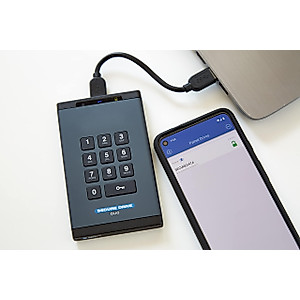 SecureData SecureDrive DUO 250 GB Encrypted External Hard Drive SSD FIPS 140-2 Level 3 Unlock via Keypad or Mobile TAA Compliant, CJIS, HIPAA, CMMC, GDPR Compliant | External Hard Drive Port : USB 3.0