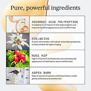 Ursa Major Natural Vitamin C Serum | Brightening Formula Revitalizes Dull Skin and Smooths Skin's Tone | Targets Wrinkles, Sagging and Loss of Firmness | Vegan, Non-Toxic, Cruelty-Free | 1 ounce