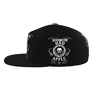 YEACITY Jelly Music Roll Unisex Hip Hop Flat Bill Brim Baseball Cap Adjustable Trucker Hats for Men Women Teens Black