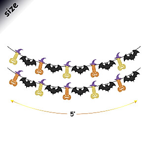 Halloween Bachelorette Party Banner Garland Witch Hat Jack O' Lantern Banner for Halloween Bachelorette Party Fall Bach Party Decorations
