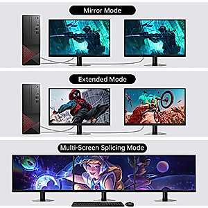 Teleadapt DisplayPort 1.4 Cotton-Braided Cable, 8K@60Hz, 5K@60Hz 4K@120Hz and HDR Support. Suitable for Laptop, PC, Projector, TV, Gaming Monitor. Black, 6.6ft (2 Metres) White