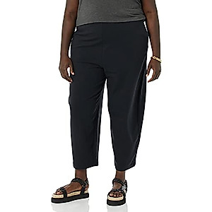 Daily Ritual Women's Terry Cotton & Modal Barrel-Leg Sweatpant, Black, Large