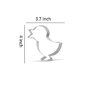 Large Easter Cookie Cutter Set - 8 Piece - Bunny, Rabbit, Flower, Carrot, Chick, Easter Egg - Stainless Steel