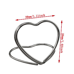 Haidong Heart Place Card Holder mini place card holders Wedding Table Number Holders name card holders for tables Suitable for weddings, birthday parties, etc. (silver) -12PCS