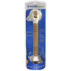 DMI Suction Cub Grab Bars for Bathroom, Shower Grab Bar, Shower Handles for Elderly, Grab Bars for Bathtubs and Showers, Suction Grab Bar for Shower, Tub Grab Bar, 16 Inch, Sand