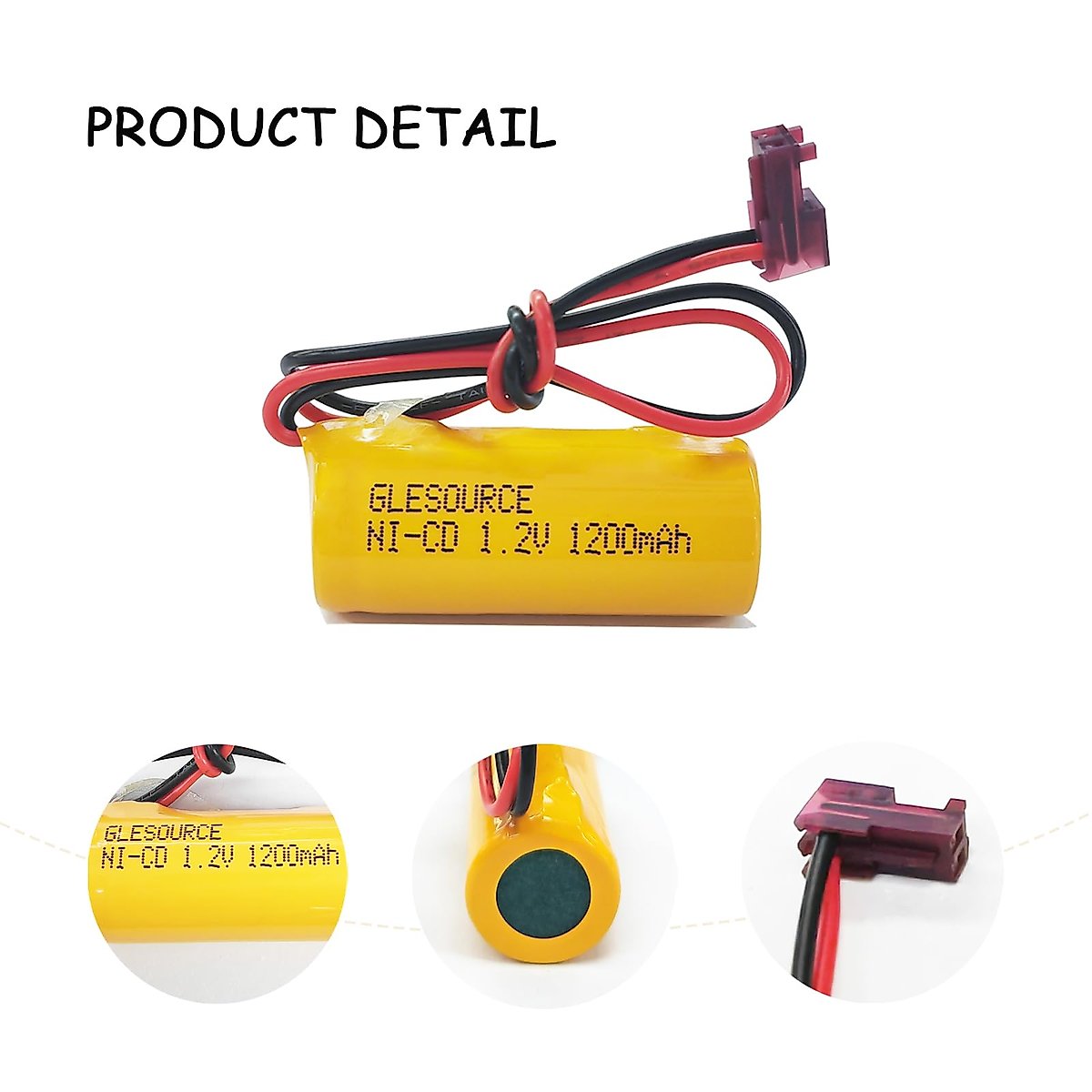 GLESOURCE 1.2V 1200mAh Emergency Exit Light Battery Compatible with Lithonia ELB1P201NB ELB1P2901N Lithonia ELB0320 Grainger 4WT20 OSA212 NIC1169 EBE-33 (4 Pack)